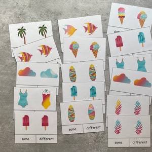 Same or Different-clip Cards- Task Box Activity for Preschool ...