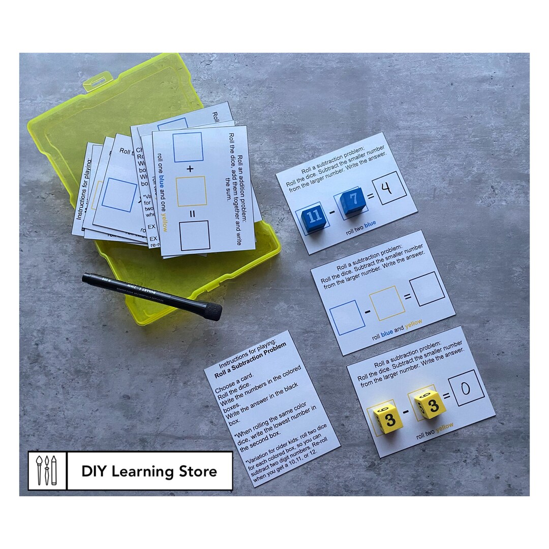 Roll a Math Problem-task Box Activity Set Montessori Learning Toy for ...