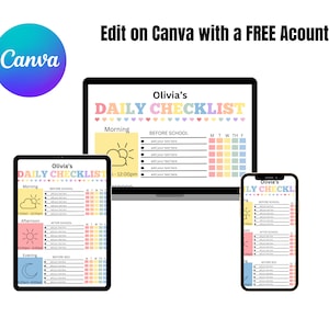 Editable Kids Daily Routine Planner - Morning, Afternoon, Evening ...