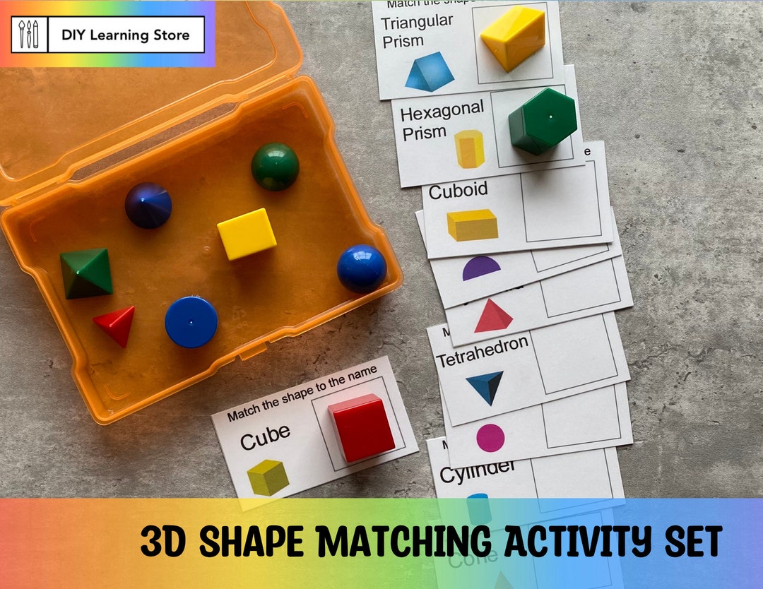 PDF 3D Shapes Matching Activity Cards Instant Download - Etsy Australia