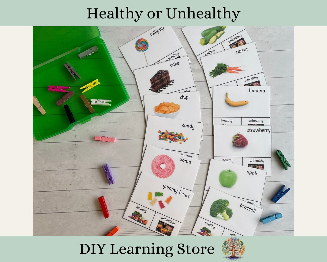 Healthy or Unhealthy- Life Skills Activity Set- Montessori Learning Toy ...