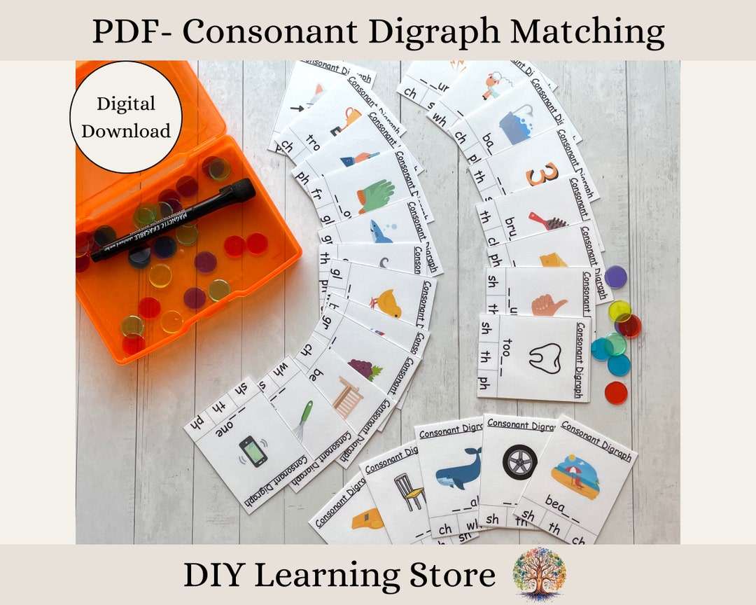 Consonant Digraph Activity Cards- Instant Download- Montessori Learning ...