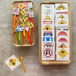 Road Signs Activity Set- Montessori Learning Toy for Preschool ...