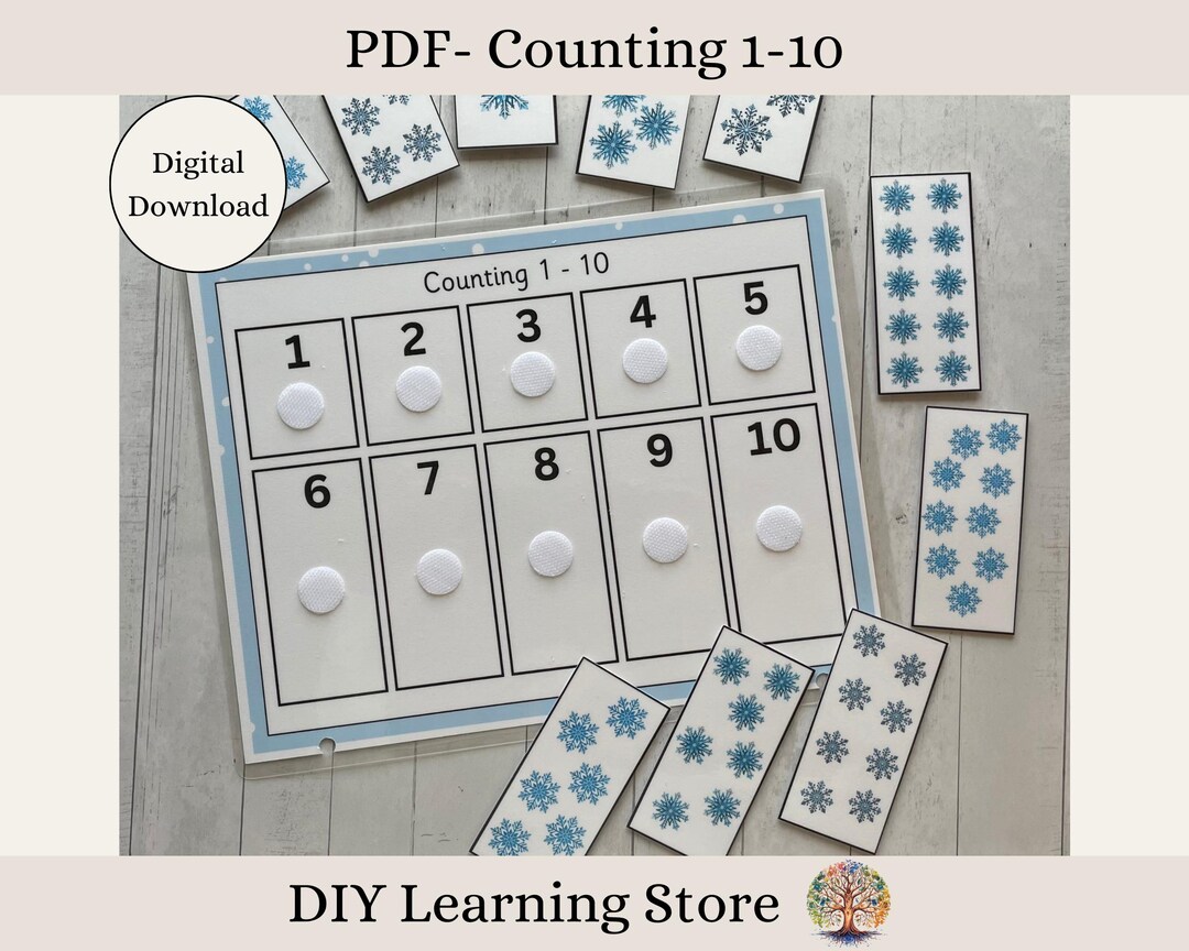 Counting 1-10 Winter Activity- Preschool Activity, Toddler Busy Book ...