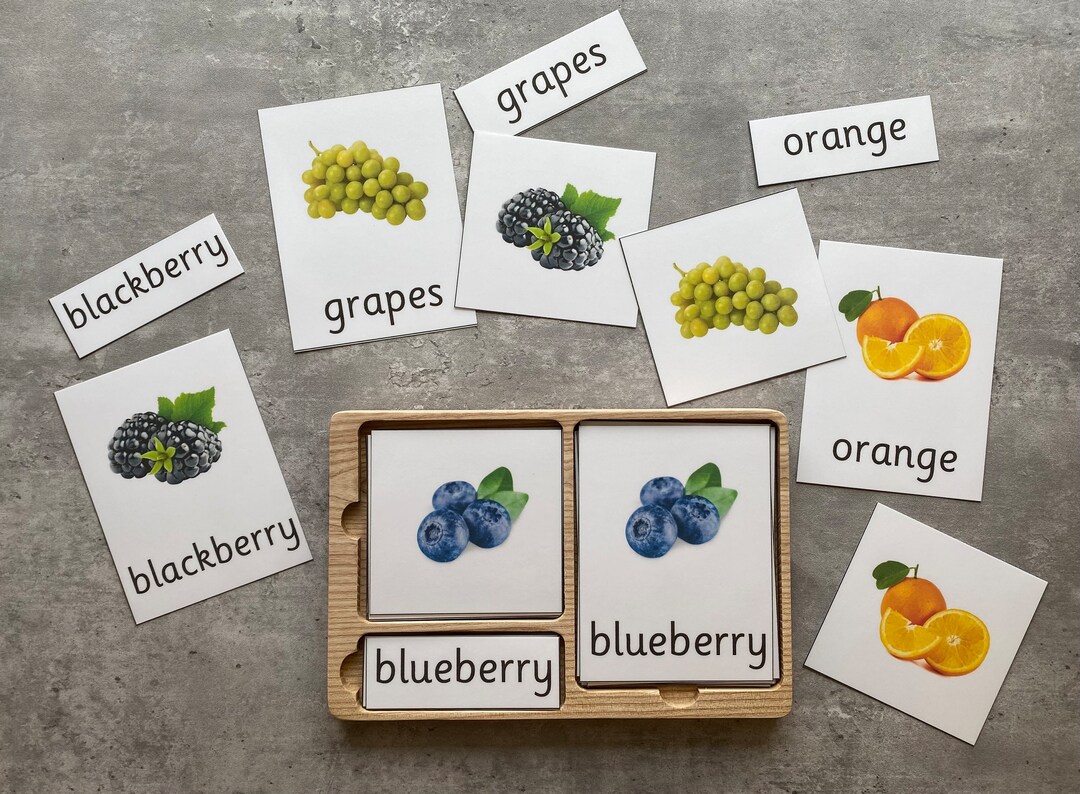 Fruits Montessori 3 Part Flash Cards Montessori Toys and - Etsy