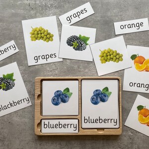 Fruits- Montessori 3 Part Flash Cards- Montessori Toys and Games ...