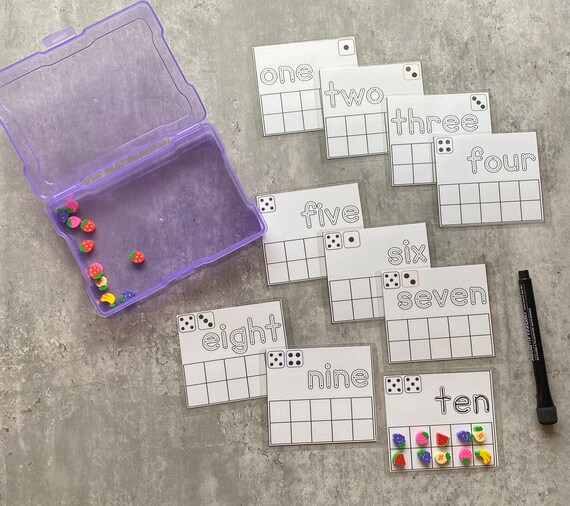 Ten Frame Counting and Number Tracing-task Box Activity Set - Etsy