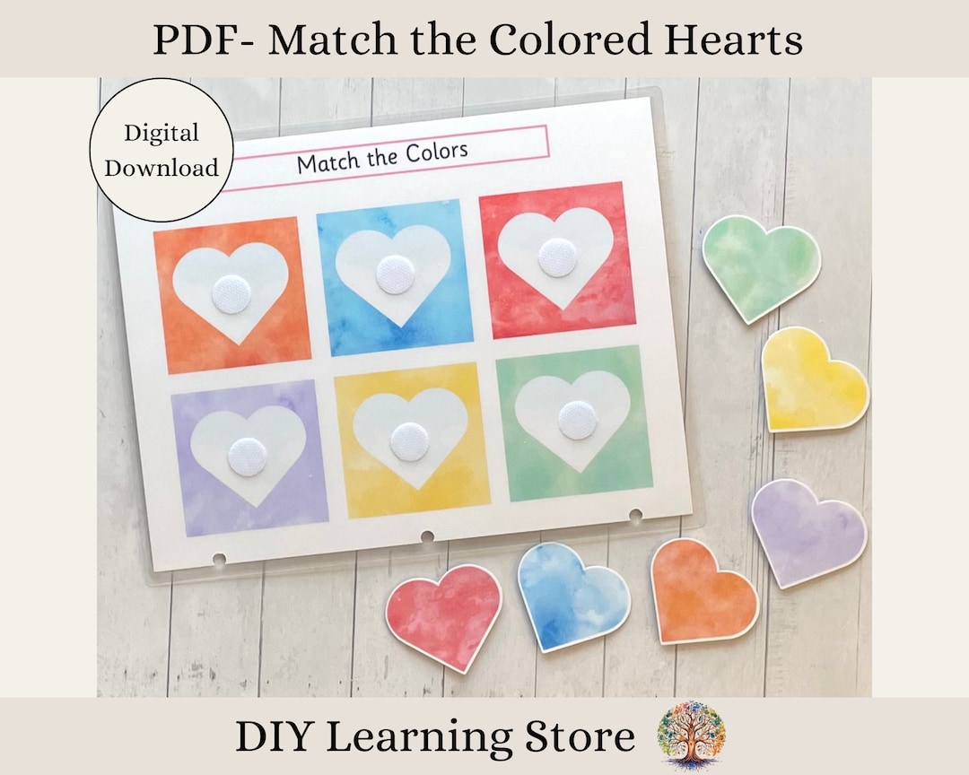 PDF Match the Colored Hearts Valentine's Day Activity Page for ...
