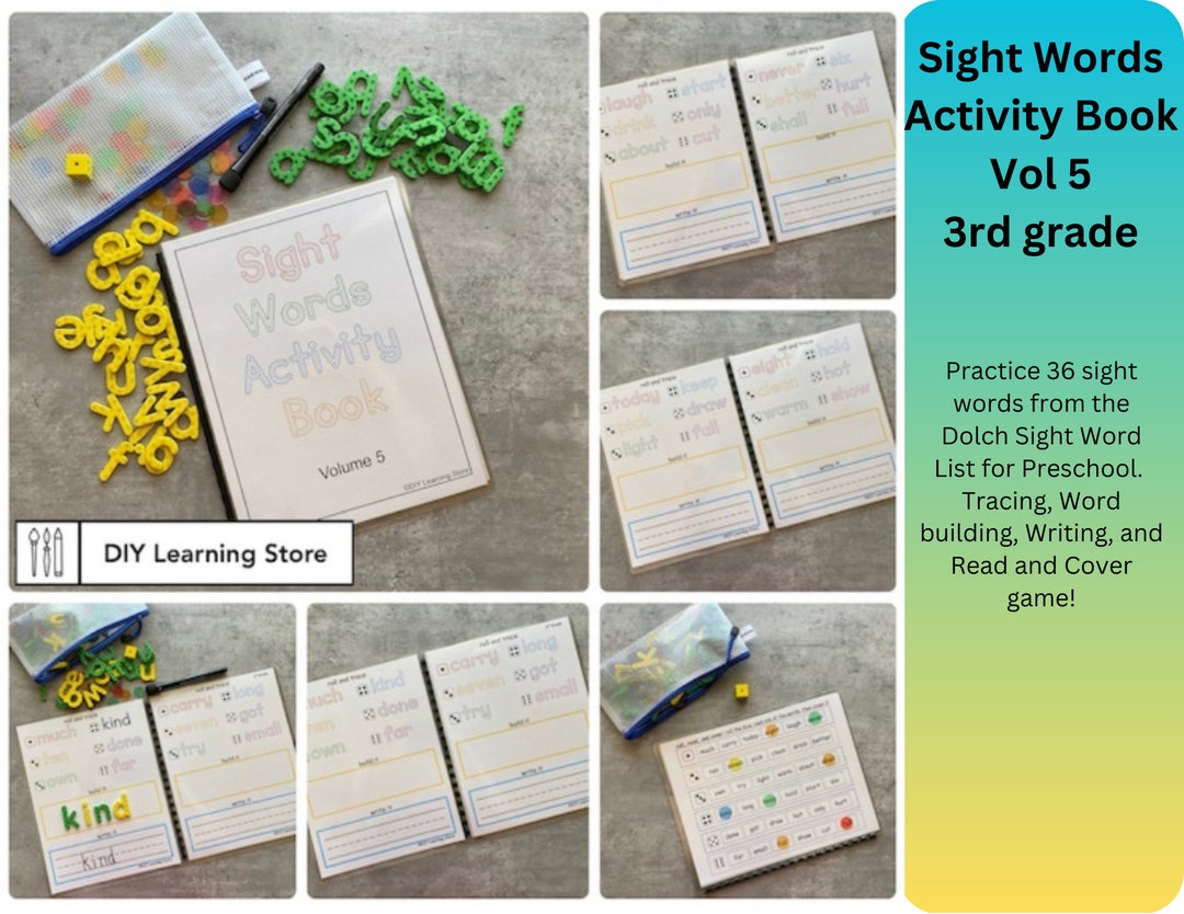 3rd Grade Sight Words Activity Book Montessori Learning Toy - Etsy