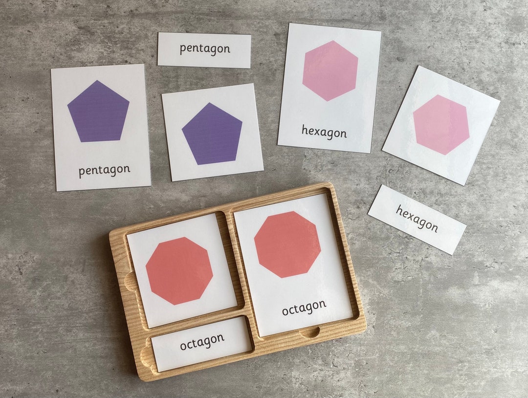 2D Shapes Montessori 3 Part Flash Cards Instant Download Editable PDF ...