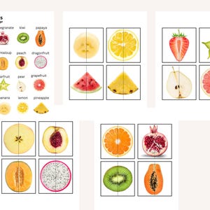 Fruit Symmetry Puzzles- Matching Cards, Toddler Preschool Activity ...