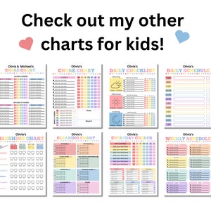 Editable Chore Chart for Two Kids | Canva Template | Behavior Tracker ...