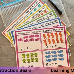 Rainbow Bears Subtraction-activity Set Montessori Learning - Etsy