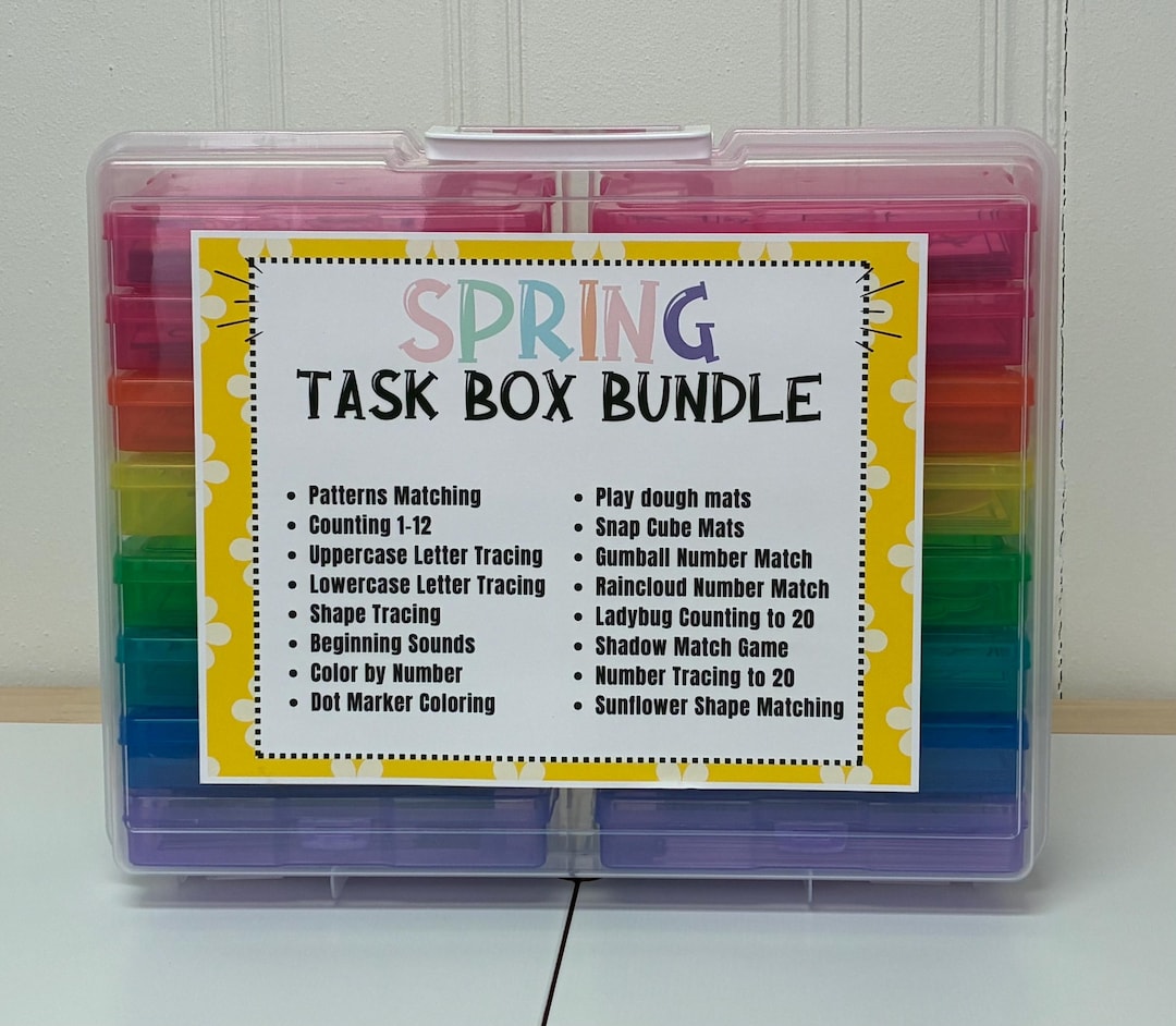 Spring Task Box Bundle- 16 Activities for Preschool, Kindergarten ...