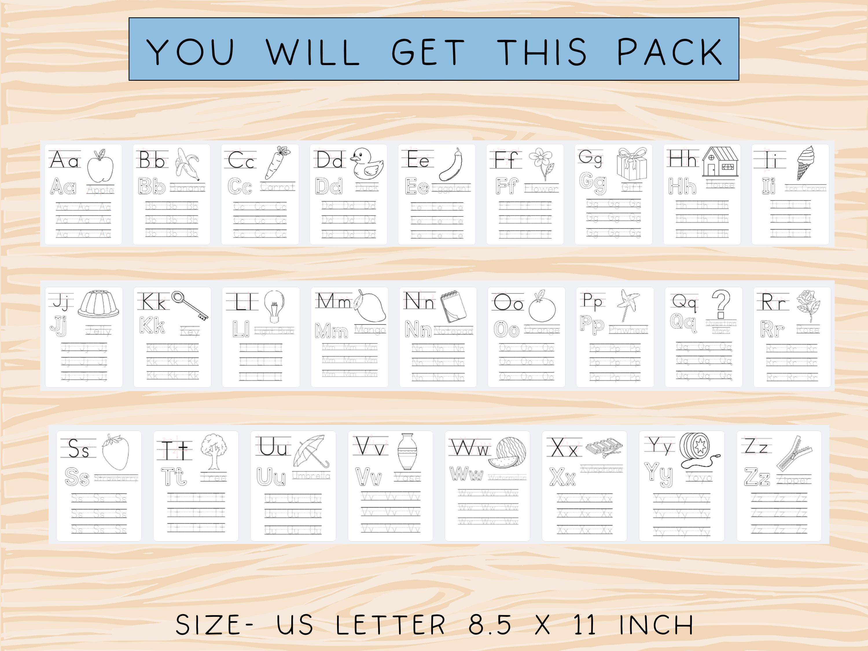 Letter Tracing Worksheets- Kindergarten, Preschool, Homeschool, Special ...