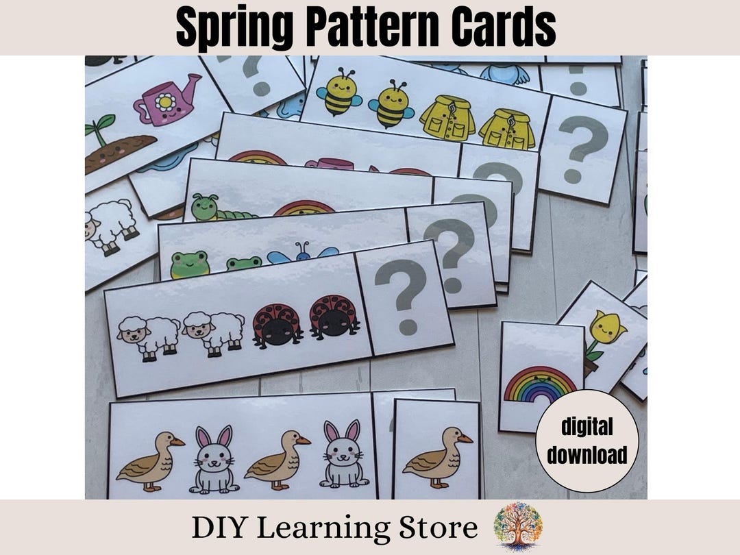 Pattern Match- Spring Themed Activity- Toddler Task Cards- Preschool ...