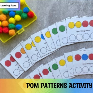 Pom Patterns- Activity Cards- Instant Download- Montessori Learning Toy ...