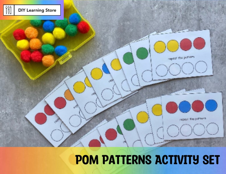Pom Pattern Activity Cards – Montessori Learning Toy (PDF) - Etsy