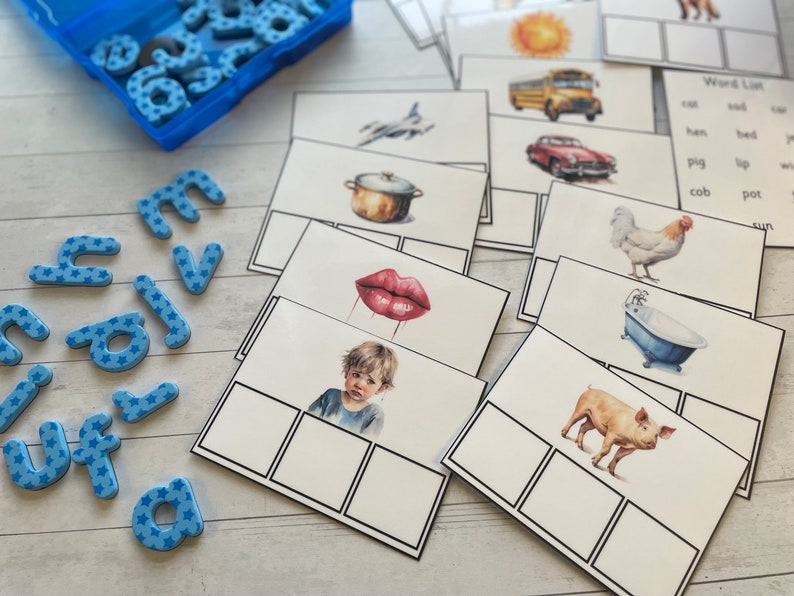 Spelling Practice-3 Letter Words-task Box- Montessori Learning Toy for ...