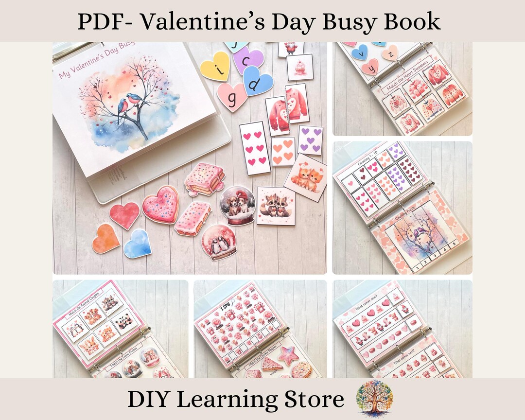 Valentine's Day Busy Book- Toddler, Preschool, Homeschool, Kindergarten ...