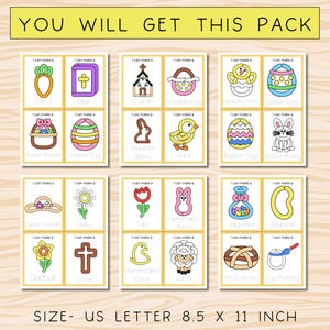 Easter Playdough Mats- 24 Visual Cards- Preschool, Kindergarten, 1st ...
