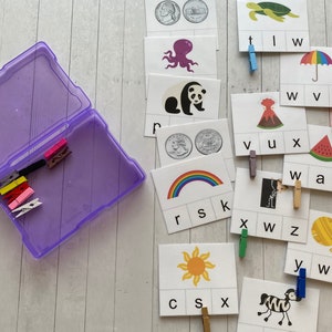 Beginning Sounds Task Box Activity Set- Montessori Learning Toy for ...
