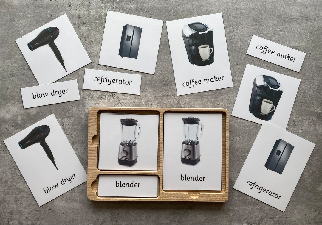 Appliances Montessori 3 Part Flash Cards Instant Download - Etsy