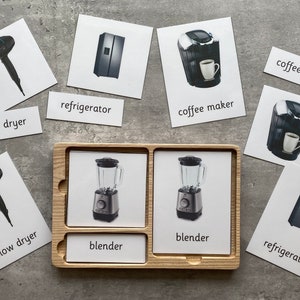 Appliances- Montessori 3 Part Flash Cards- Instant Download- Editable ...