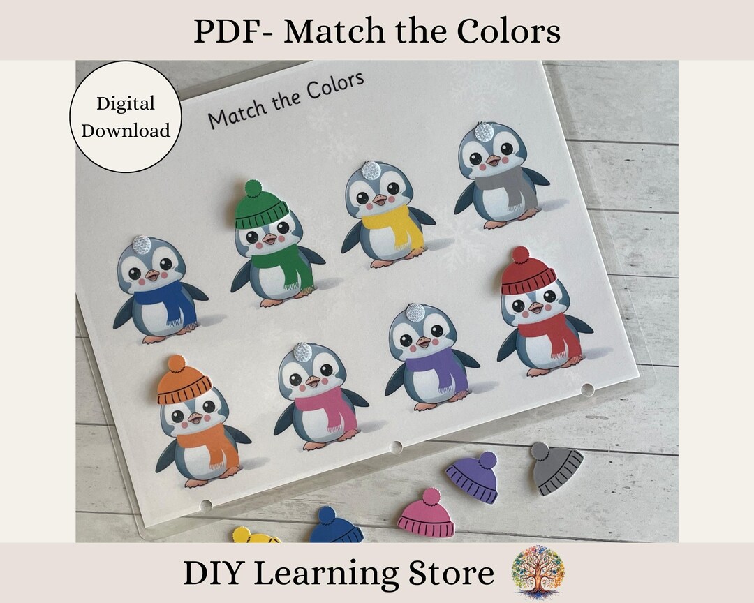 Color Matching Winter Activity- Penguin Hats and Scarves- Toddler ...