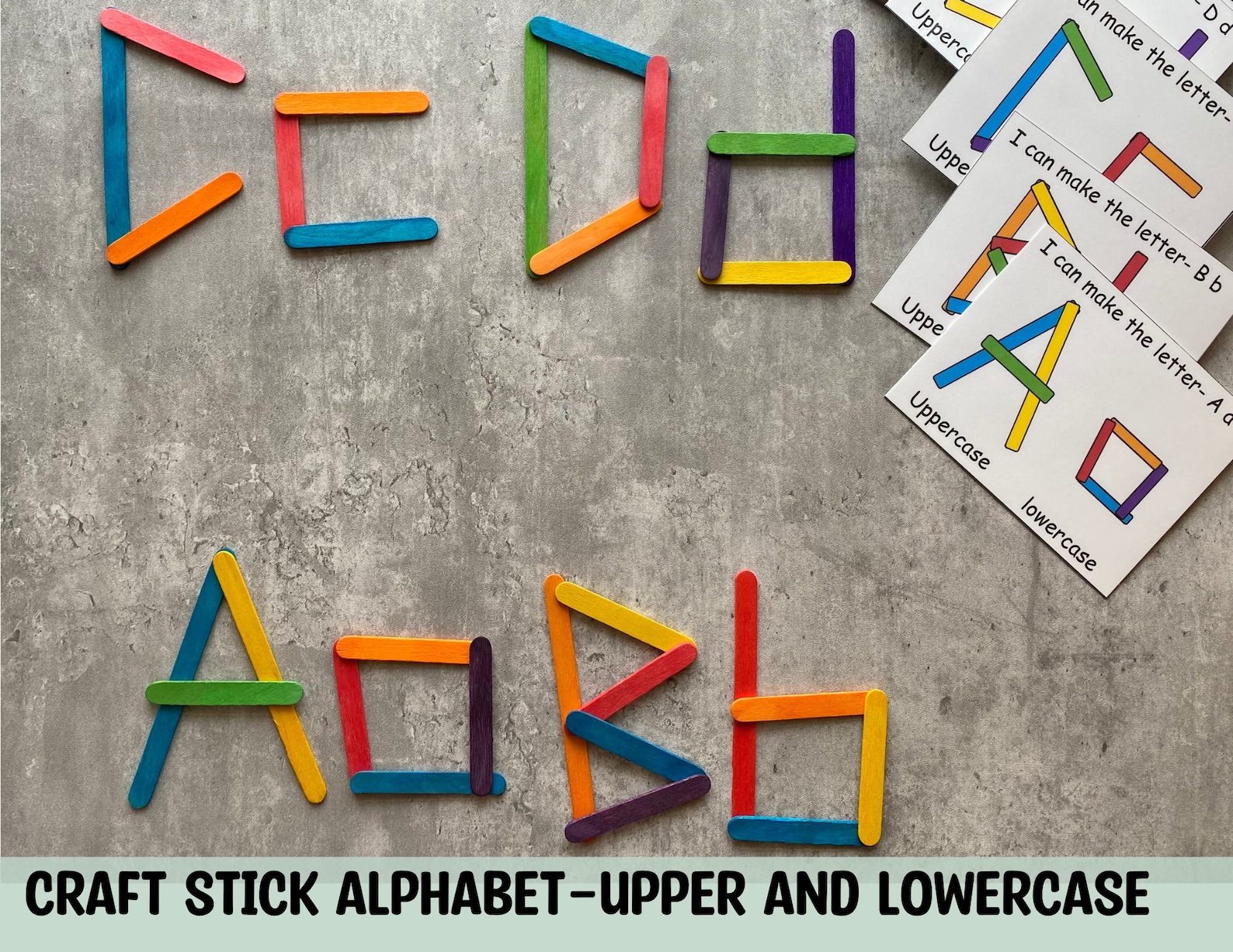 Craft Stick Alphabet-uppercase and Lowercase-instant Download ...