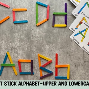 Craft Stick Alphabet-uppercase and Lowercase-instant Download ...