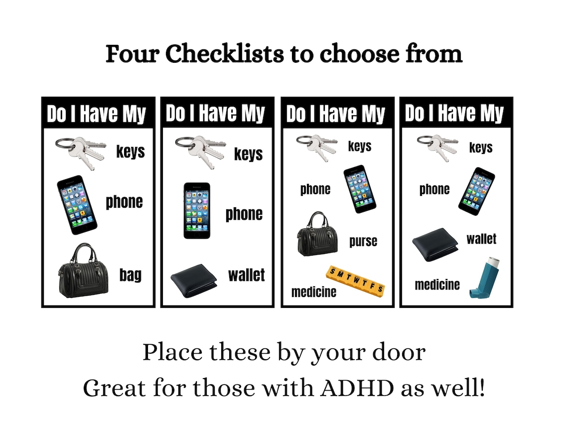 Adult/senior Checklist- ADHD, Visual Schedule, Visual Reminder-task ...