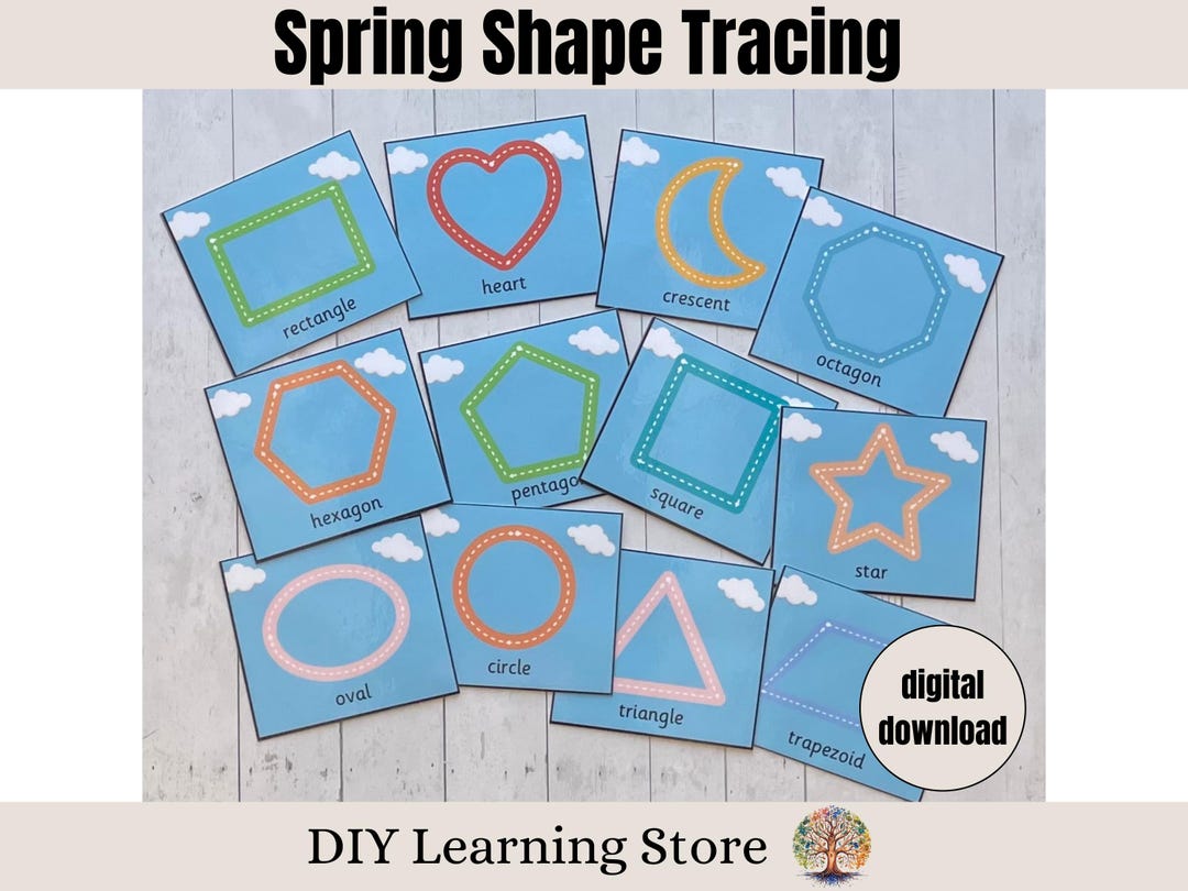 Shape Tracing- Spring Themed Activity Card- Montessori Preschool ...