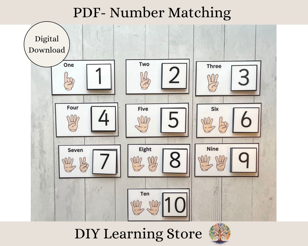 PDF Number Matching Task Box Activity Set for Preschool, Homeschool ...