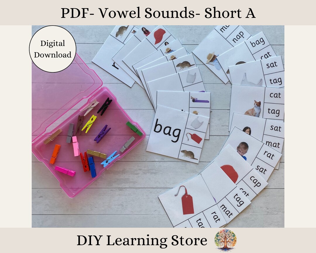 Short A Vowel Sounds- Phonics Activity Set- Montessori Inspired ...