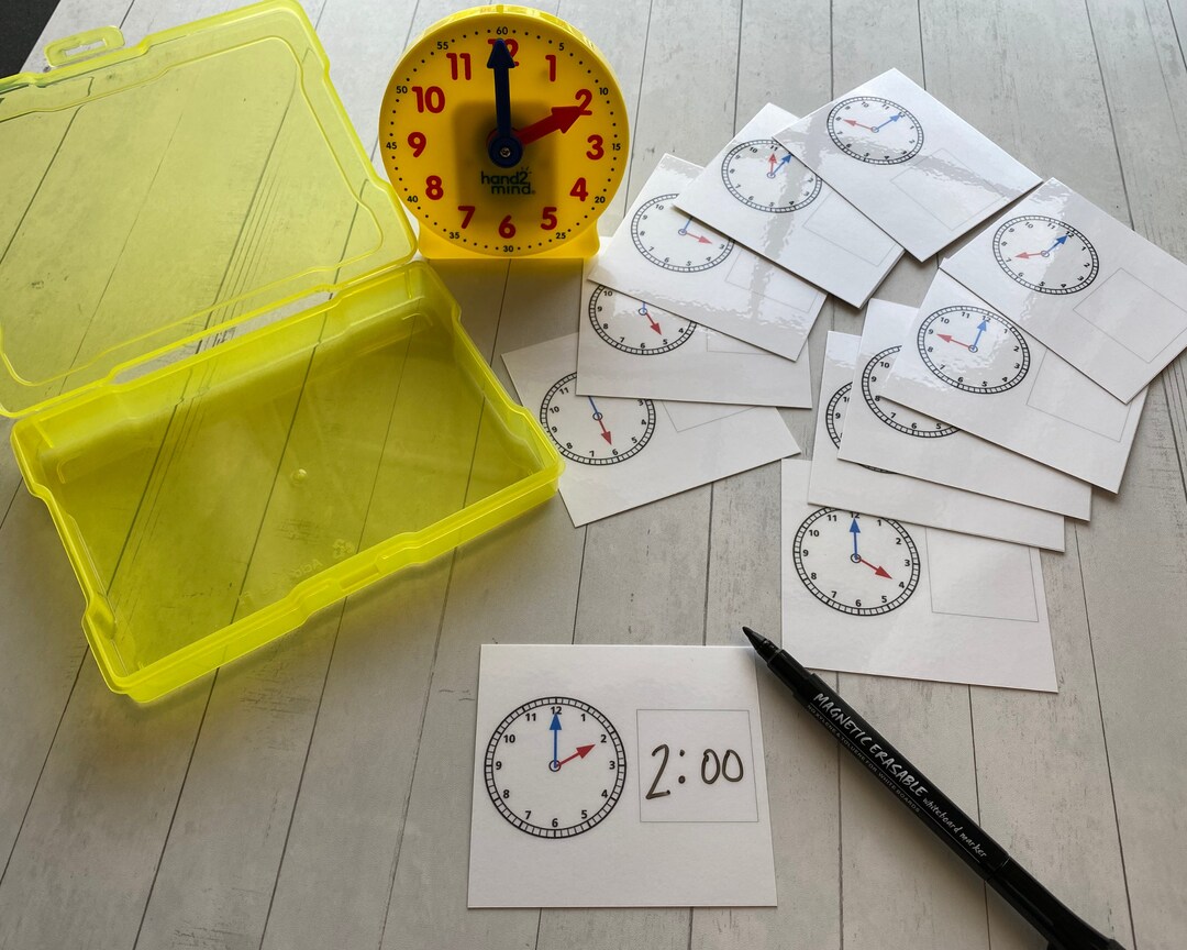 Analog Clock Top of the Hour Activity Set Learn Telling Time Preschool ...