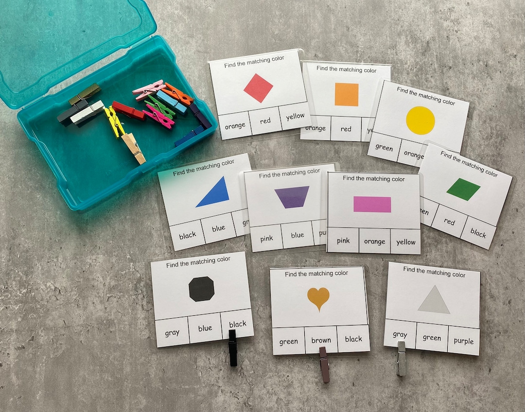 Color Matching With Clothespins-activity Set - Etsy