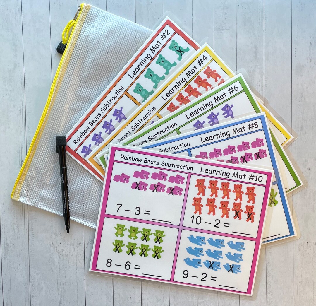 Rainbow Bears Subtraction-activity Set Montessori Learning Toy for ...