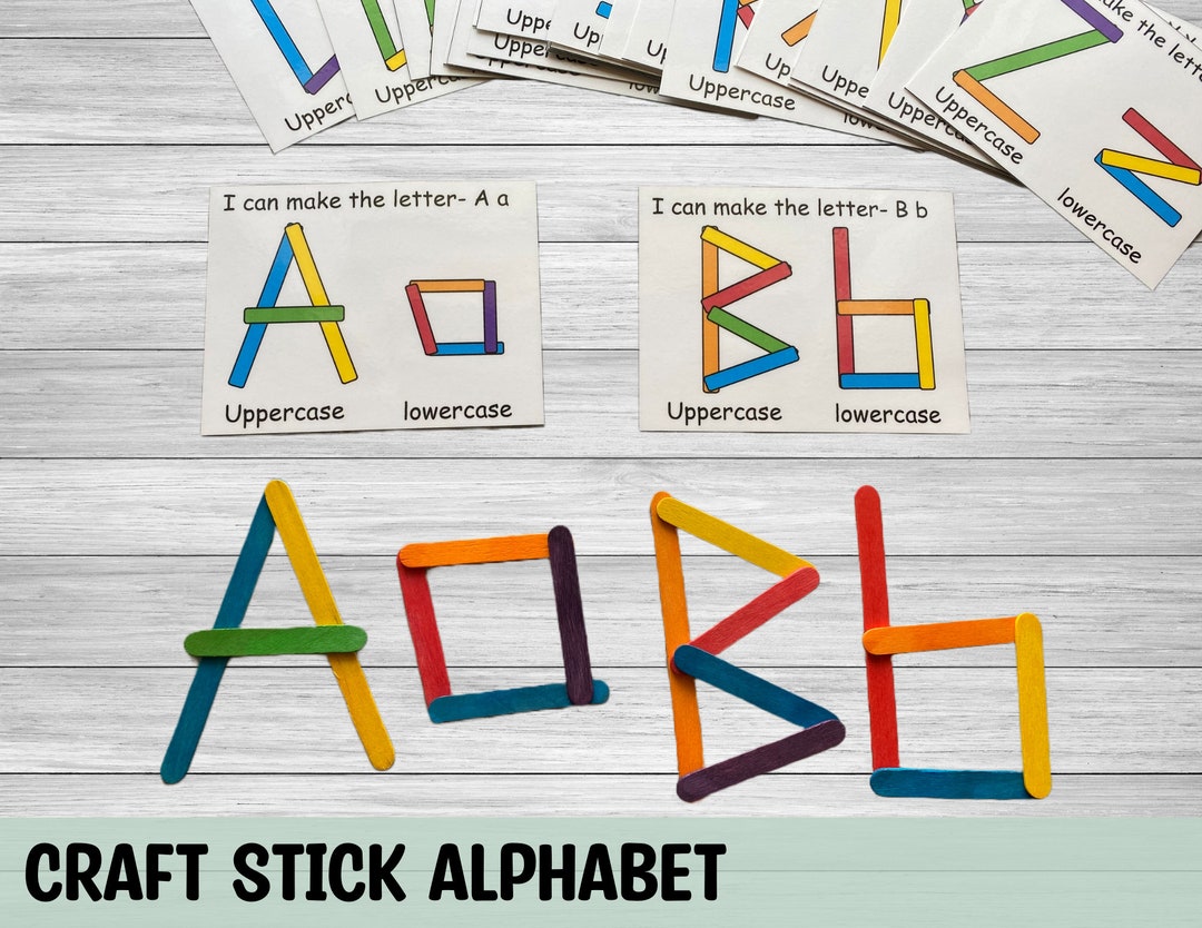 Pdf-craft Stick Alphabet-uppercase and Lowercase-instant Download ...