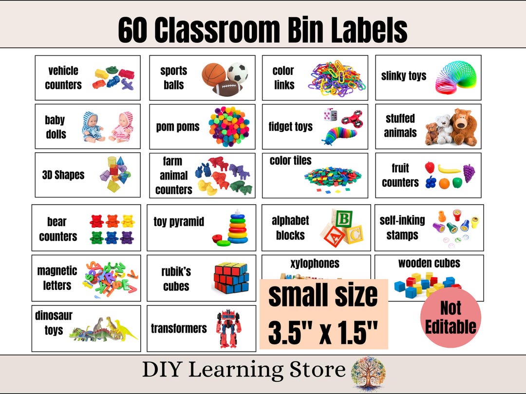 60 Classroom Labels- Toy Organization and Storage- Printable PDF ...