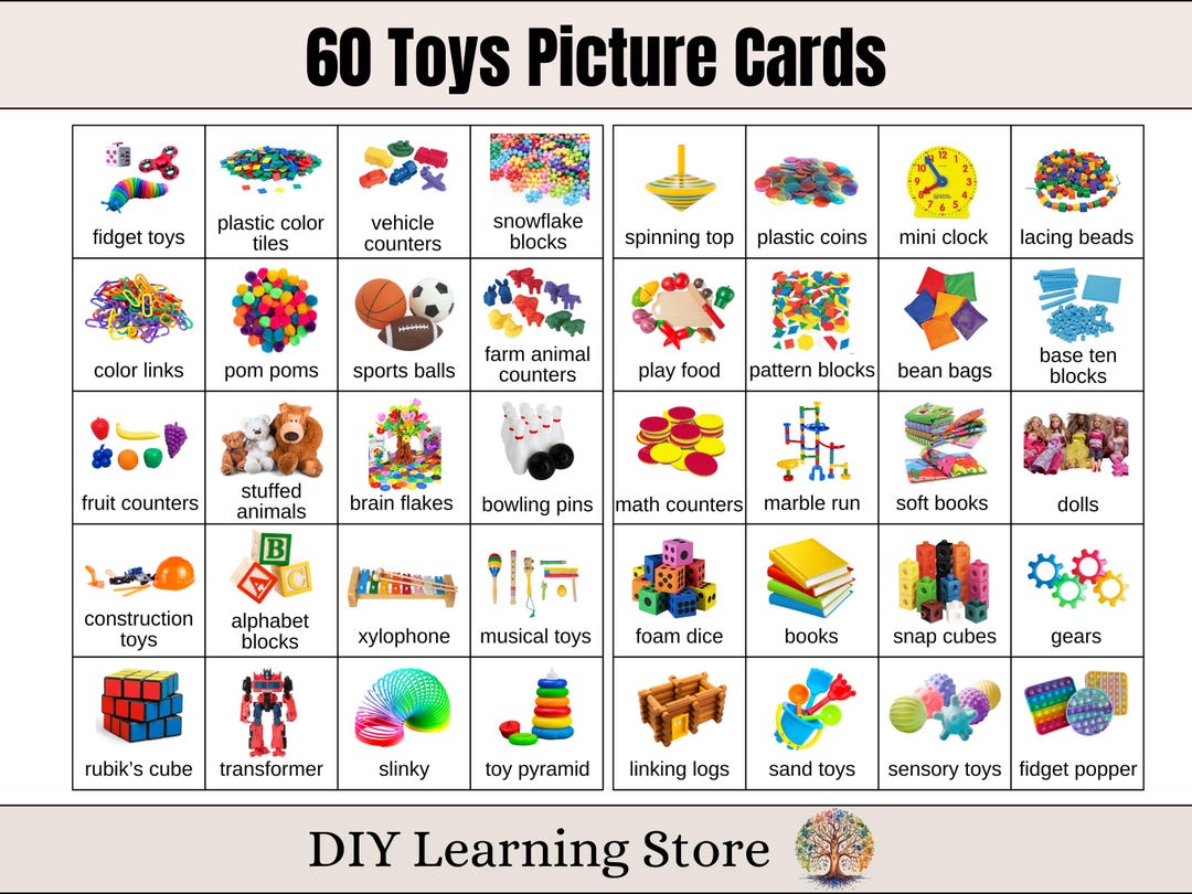 60 TOYS Picture Cards- Real Pictures- Visual Schedule- Homeschool ...