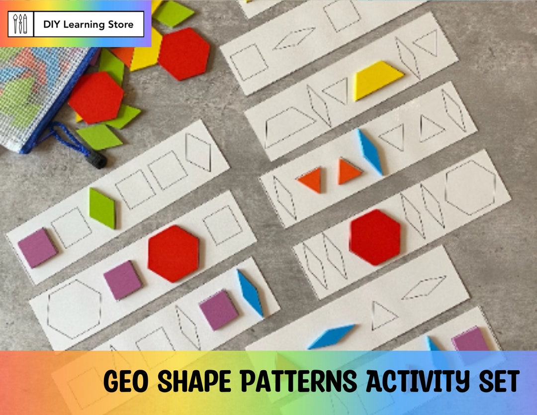 PDF Patterns With Geometric Shapes Activity Cards Montessori - Etsy
