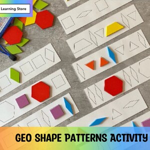 PDF Patterns With Geometric Shapes Activity Cards Montessori Learning ...