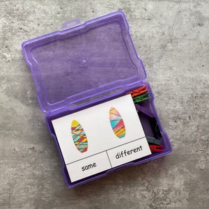 Same or Different-clip Cards- Task Box Activity for Preschool ...