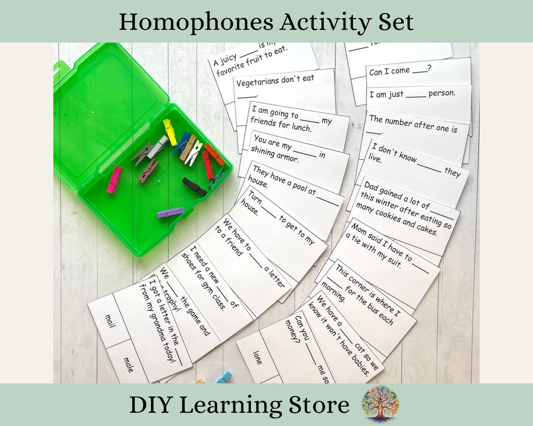 Homophones Activity Set | Montessori-inspired Learning Game for Early ...