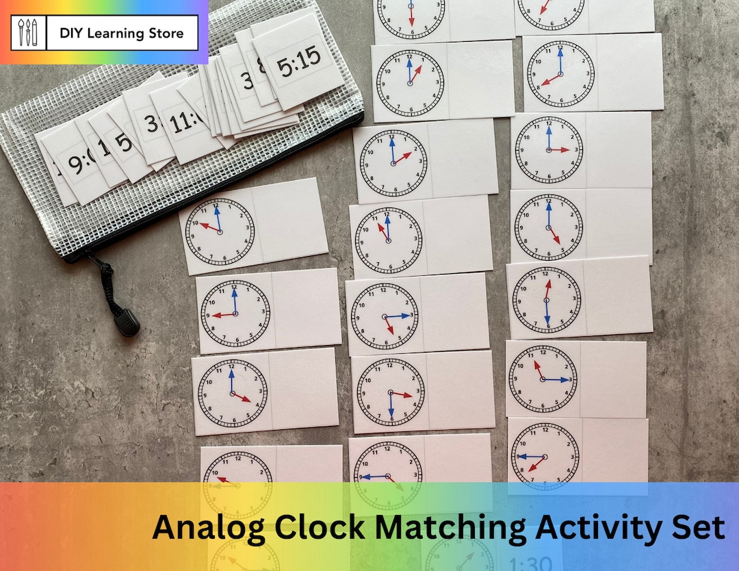Pdf-analog Clock Matching Activity Instant Download - Etsy