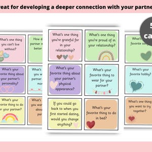 Couples Conversation Cards- PDF- Instant Download- Therapy Cards ...