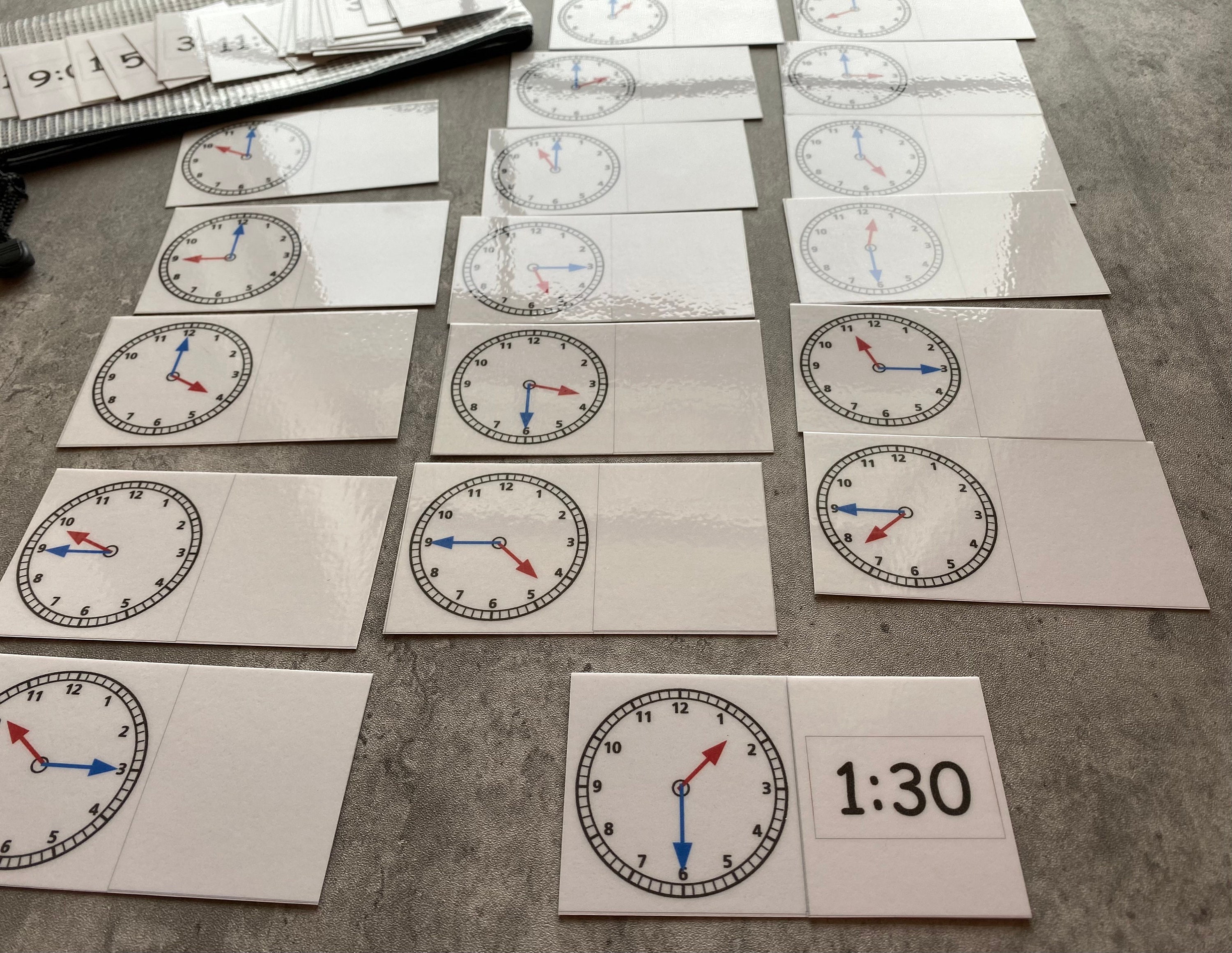 Analog Clock Matching- Telling Time Activity Set- Montessori Learning ...