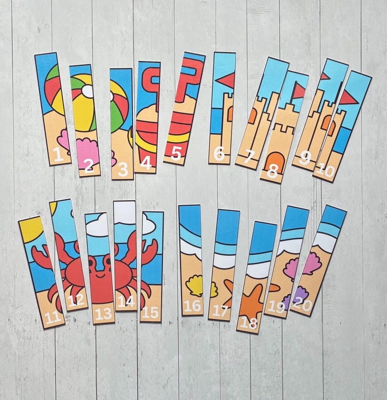 Number Puzzles- Summer Themed Cards- Toddler Activities- Preschool ...