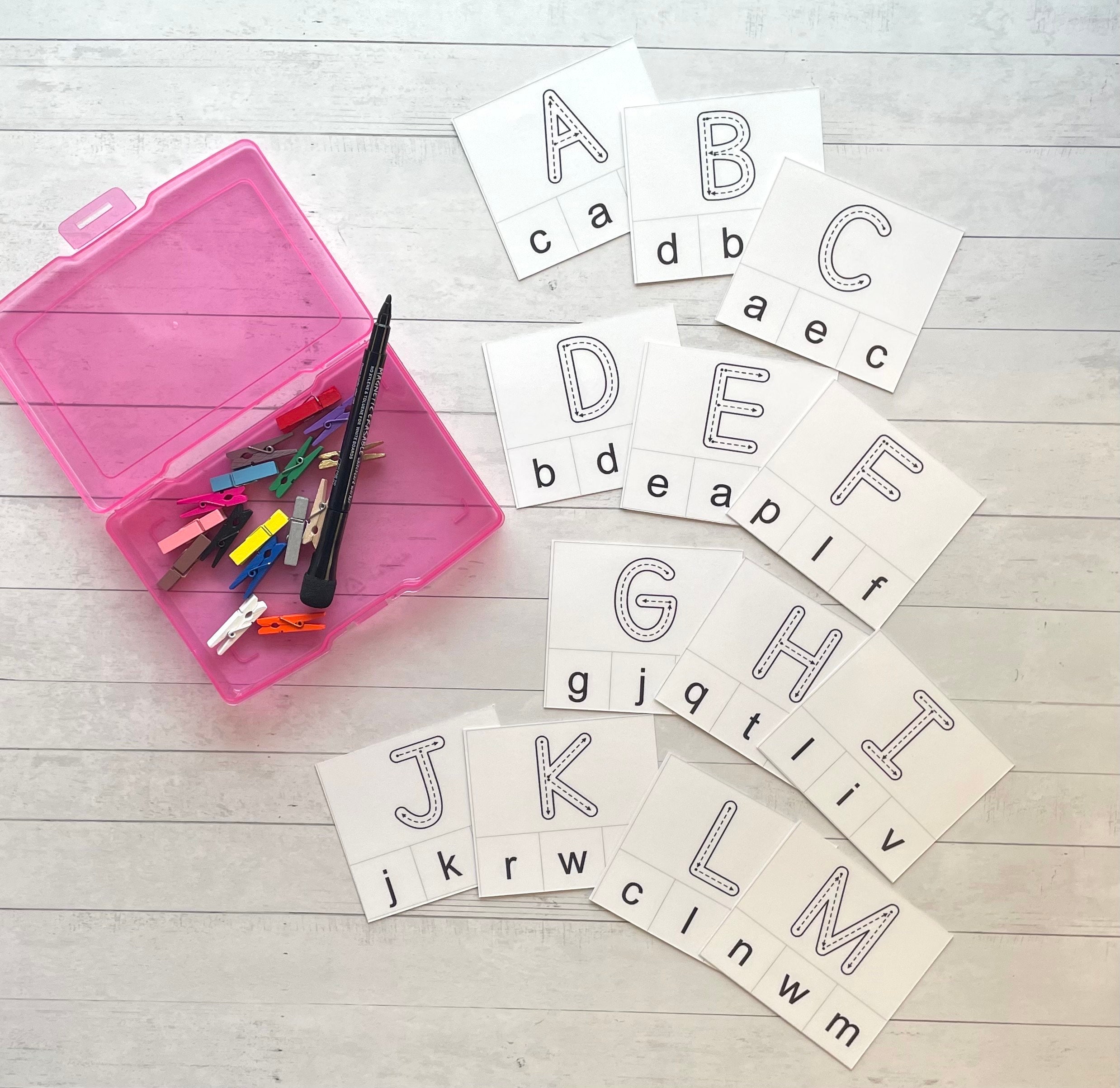 Letter Matching and Tracing-task Box Activity Set- Montessori Learning ...